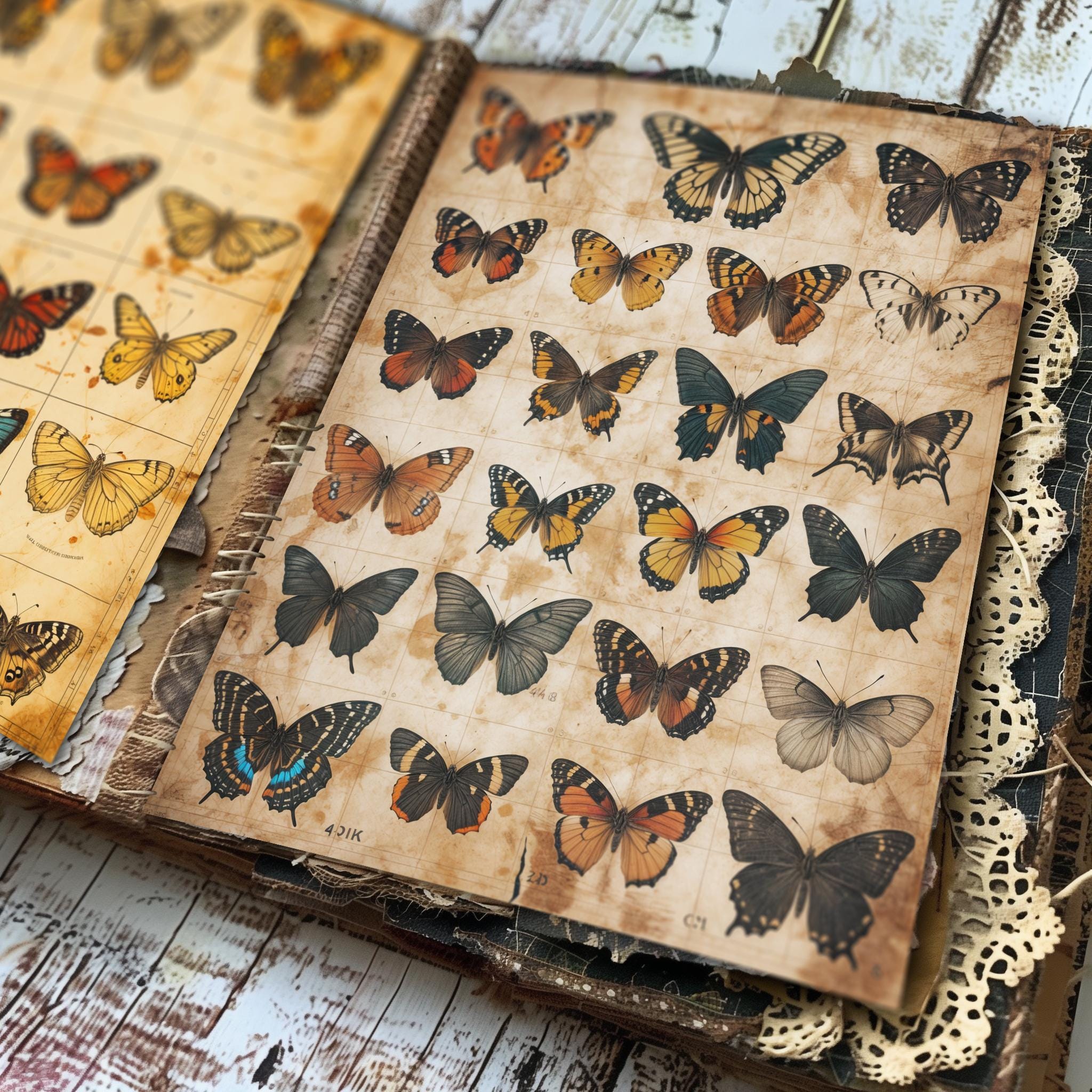 Victorian Naturalistic Charts Bundle Junk Journal Pages, Scrapbook ...