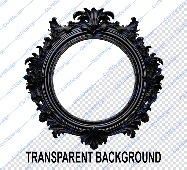 Black Frames Clipart Rococo and Baroque Vintage Clip Art Graphics for ...