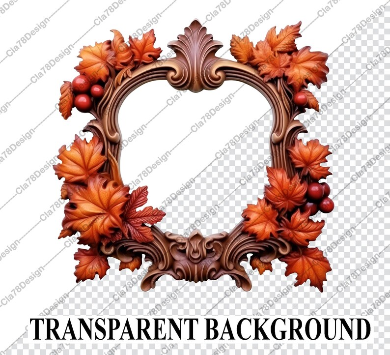 25 Autumn Leaves Frames Clipart, Frame Borders Clipart, Printable ...