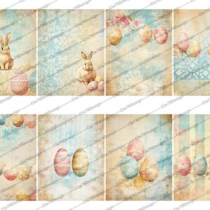 Watercolor Printable Vintage Easter Digital Paper, Retro Spring ...