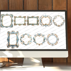 Light Blue Frames Clipart - Rococo and Baroque Vintage Clip Art ...