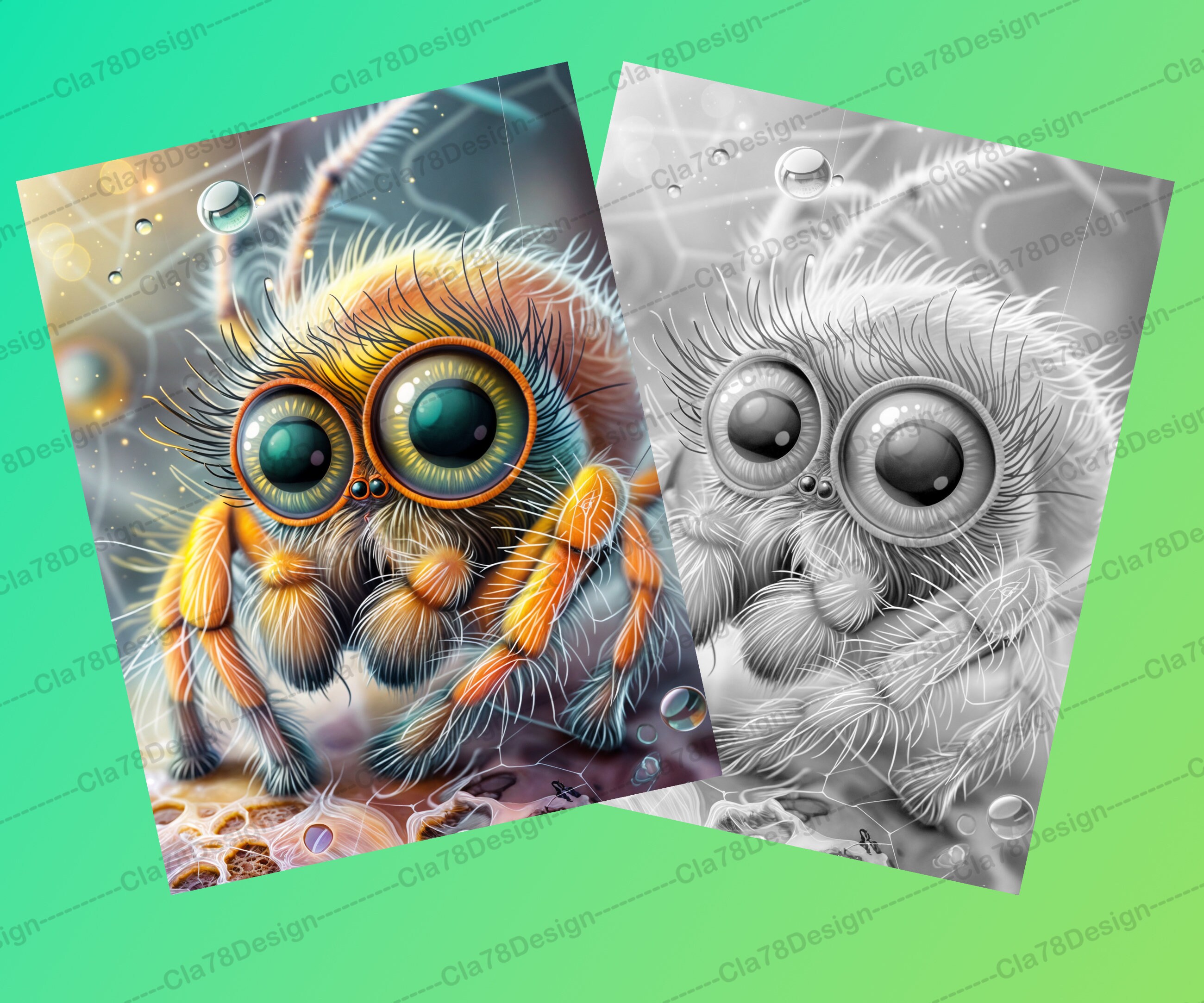 30 Cutie Bugs, Cute Insect Coloring Page Book, Adults and Kids Instant ...