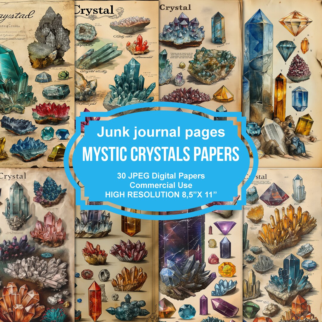 Mystic Crystal Junk Journal Printable Pages, Junk Journal Kit ...