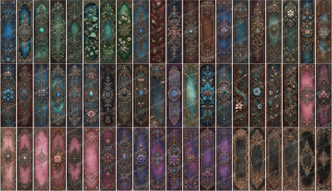 Fantasy Spines for Junk Journal, Book and Mini Book, Spine, Cover ...