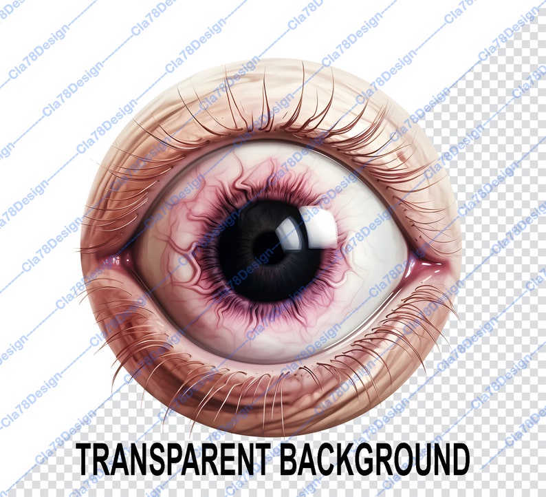 20 Horror Eyes Clipart 8" X 8" - Transparent Background Digital ...