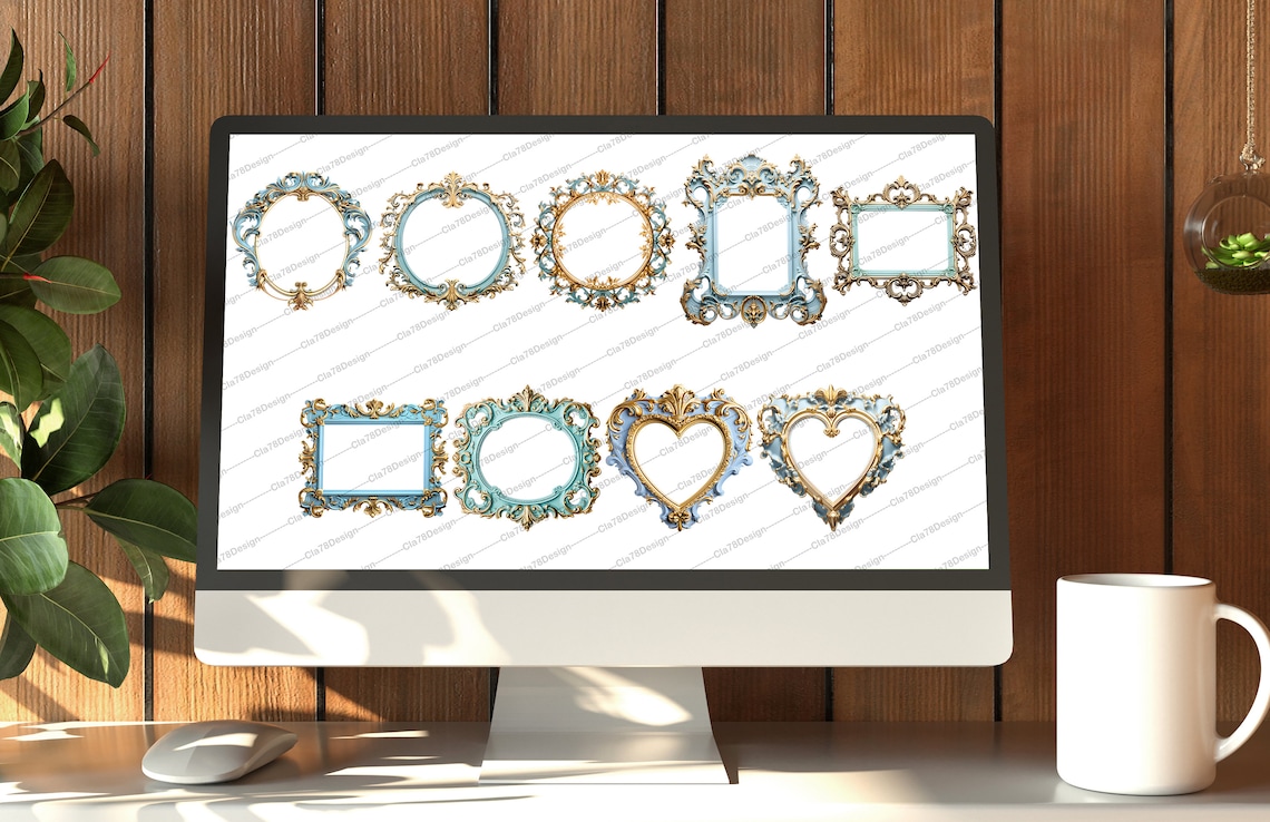 Light Blue Frames Clipart - Rococo and Baroque Vintage Clip Art ...