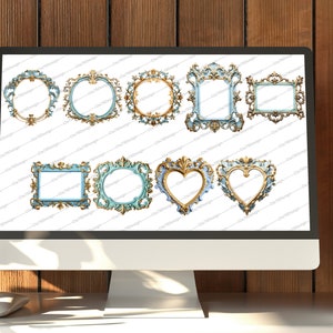 Light Blue Frames Clipart - Rococo and Baroque Vintage Clip Art ...