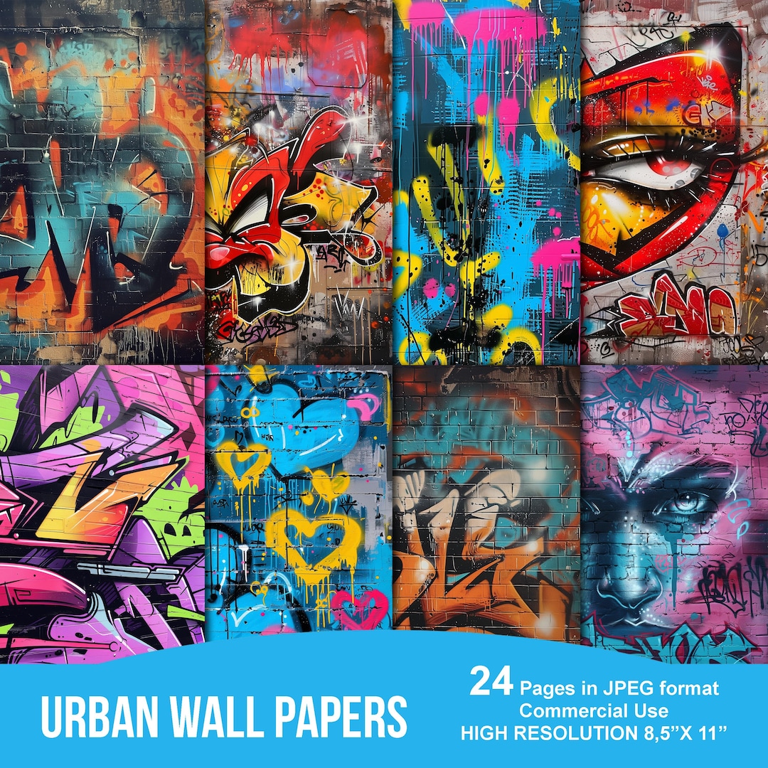 Urban Wall Textures Printable Pages, Junk Journal Kit, Scrapbook ...