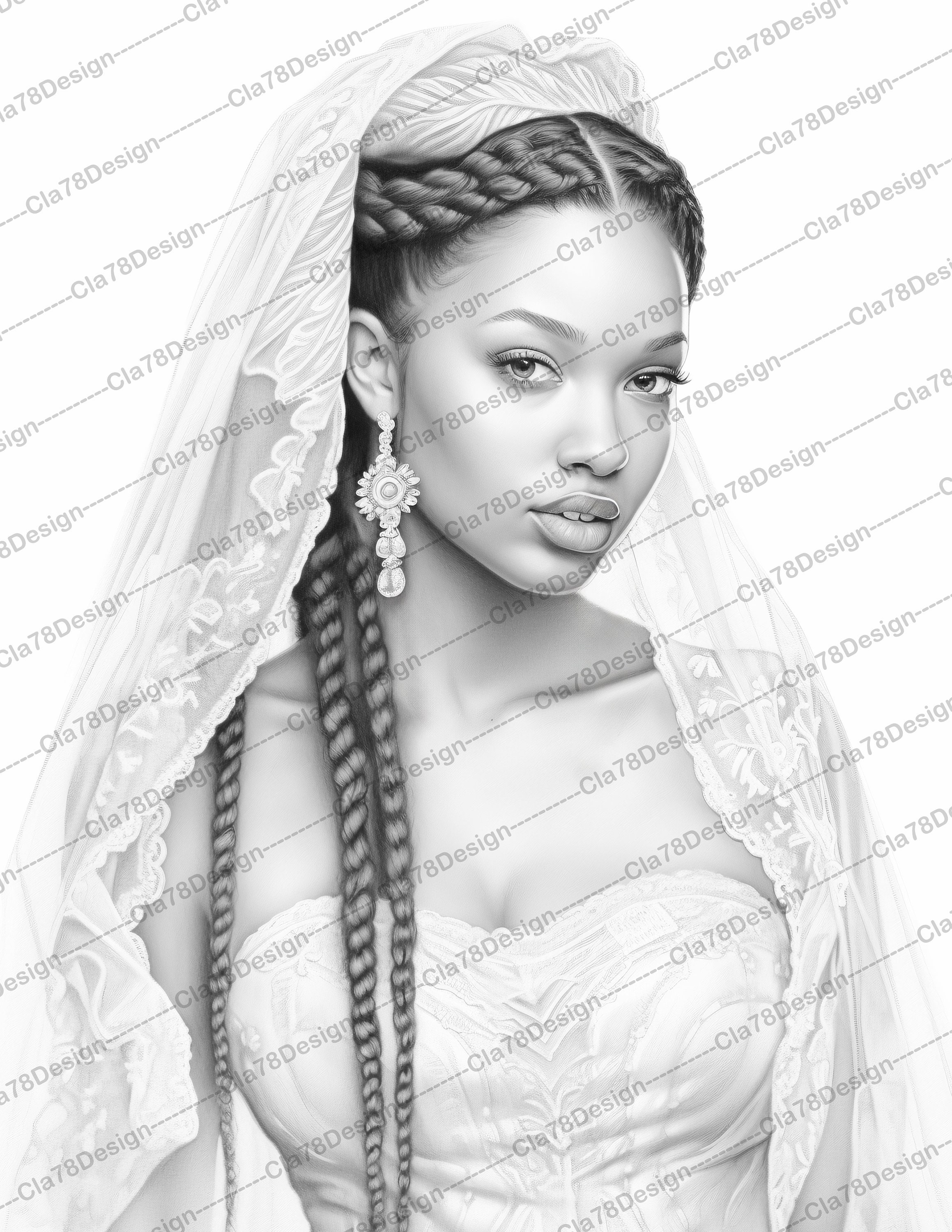 20 Beautiful Black Brides Coloring Pages Cover Printable - Etsy