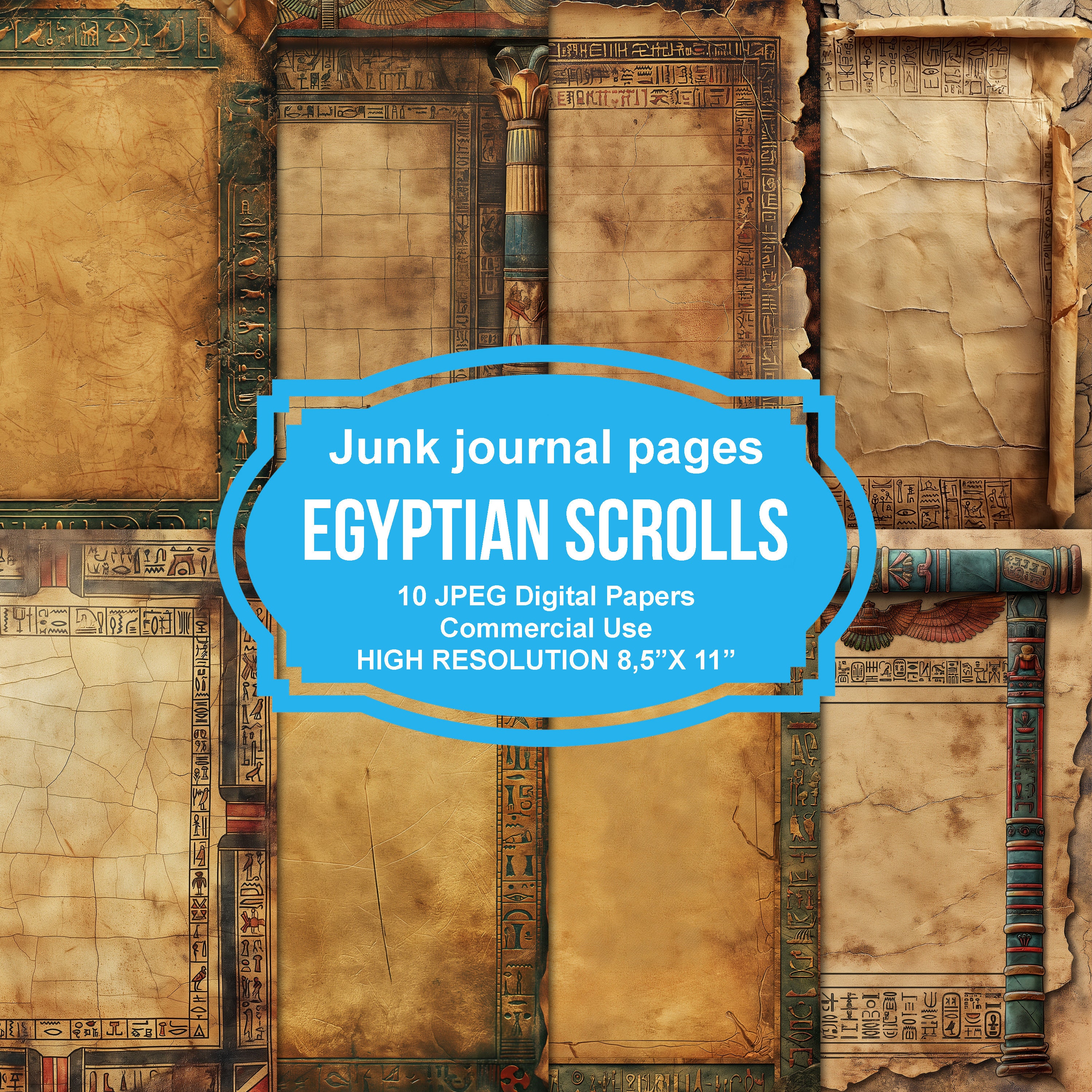 Egyptian Scrolls Junk Journal Printable Pages, Junk Journal Kit ...