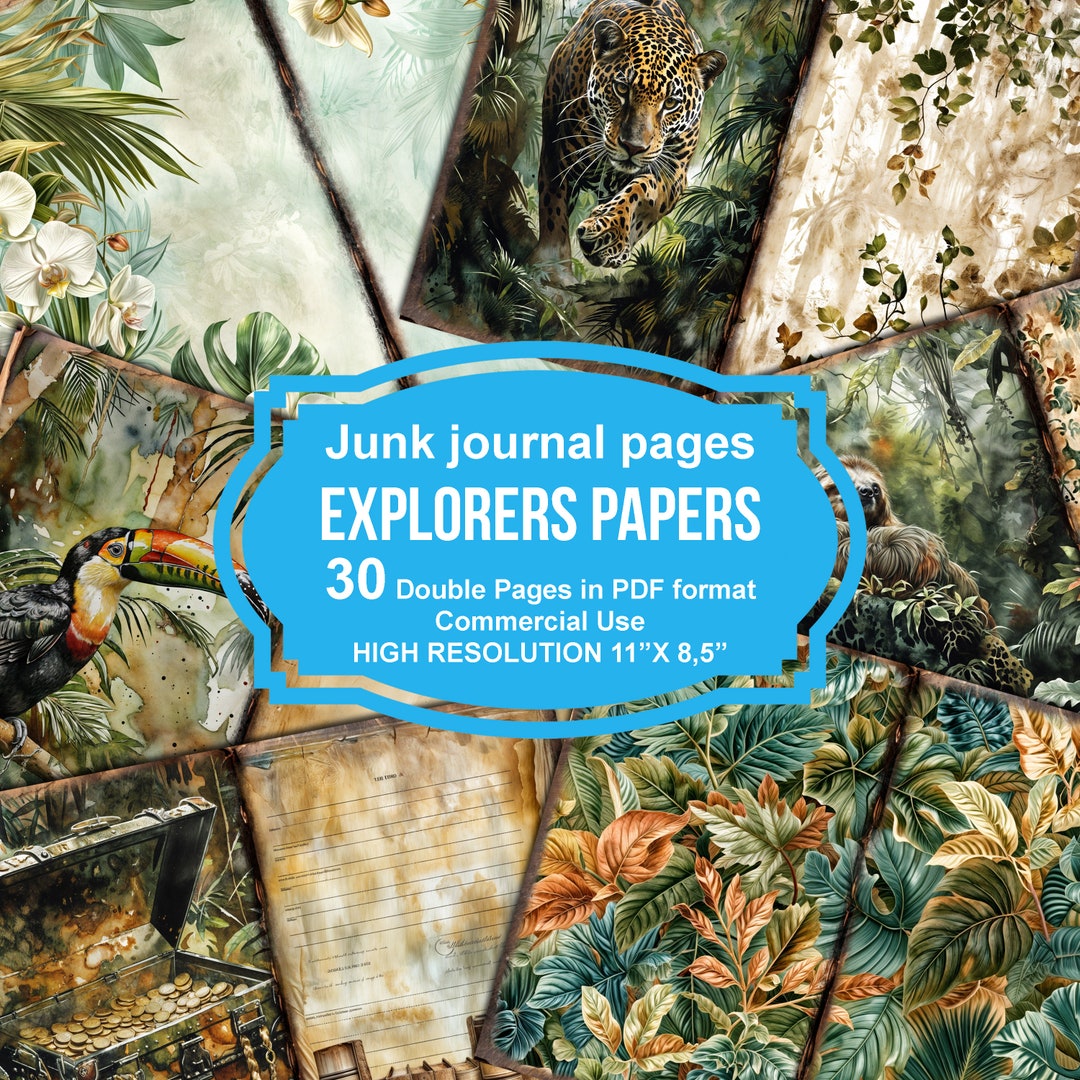 Jungle Explorers Journal Printable Kit Archeology Ephemera Vintage ...