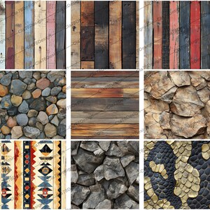 Western Textures Digital Paper, Seamless Cowboy Textures Digital Paper ...