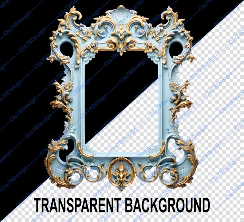 Light Blue Frames Clipart - Rococo and Baroque Vintage Clip Art ...