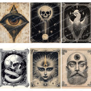Vintage Mystic Occult Pages, Digital Junk Journal Paper, Printable ...