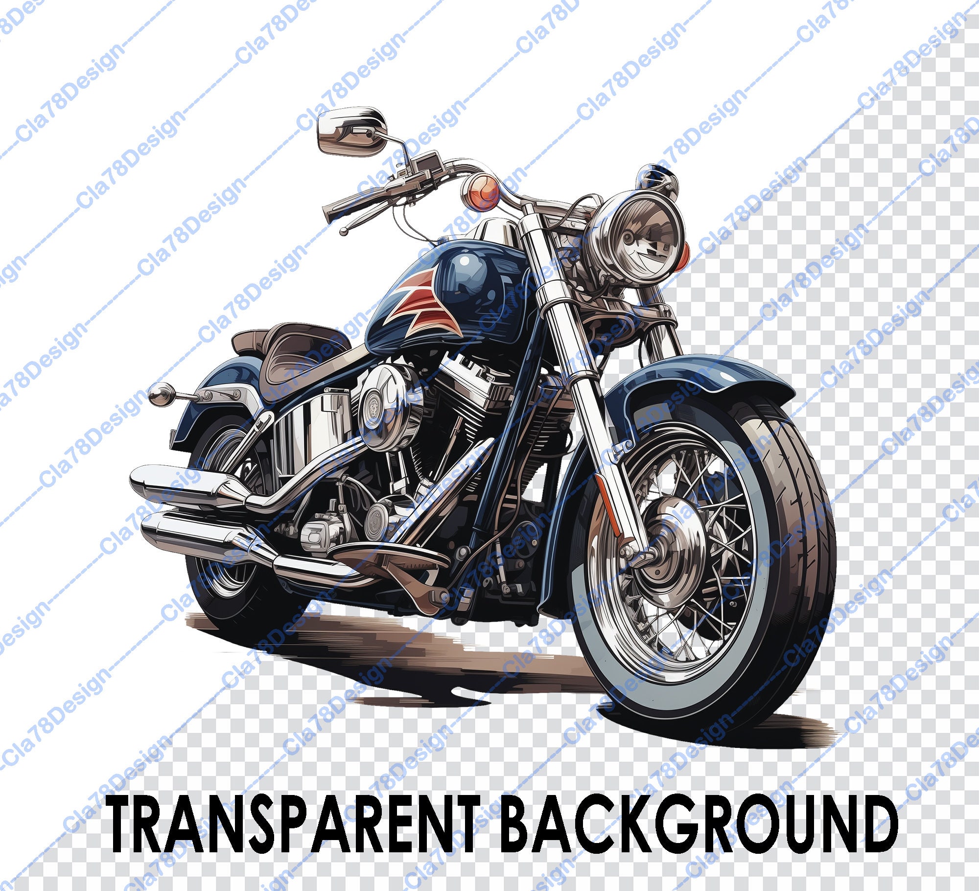 20 Vintage USA Motorcycles Clipart 8