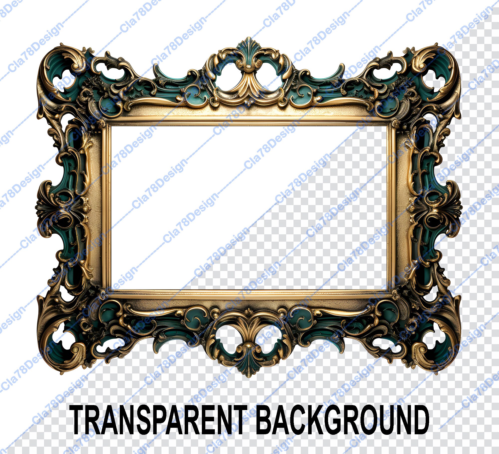 Turquoise Frames Clipart - Rococo and Baroque Vintage Clip Art Graphics ...