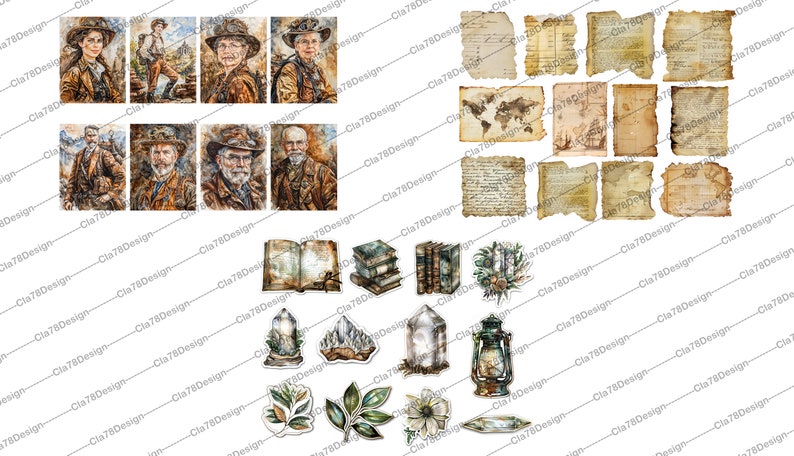 Jungle Explorers Journal Printable Kit Archeology Ephemera Vintage ...