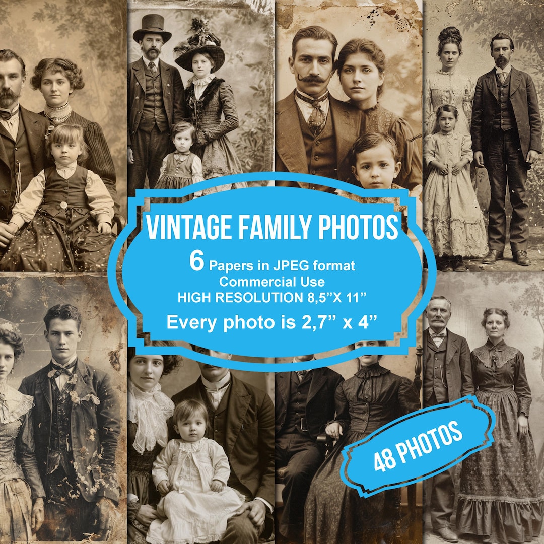 Family Vintage Photos Junk Journal Printable Pages, Scrapbook Printable ...