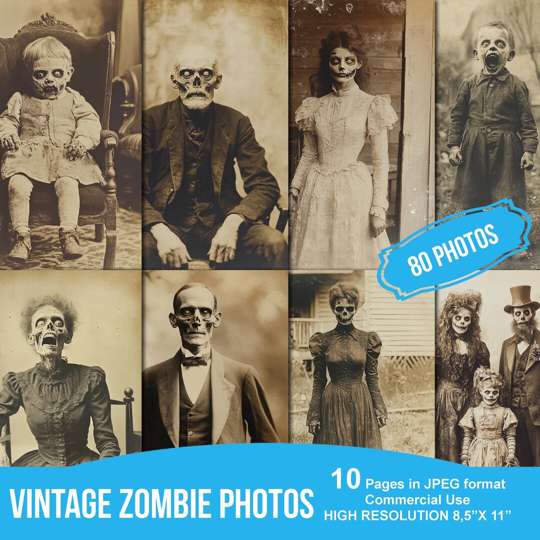 Vintage Zombie Photos Junk Journal Printable Pages, Scrapbook Printable ...