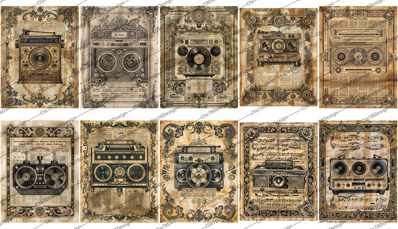 Vintage Radio Catalogue Pages, Printable Antique Junk Journal Paper ...
