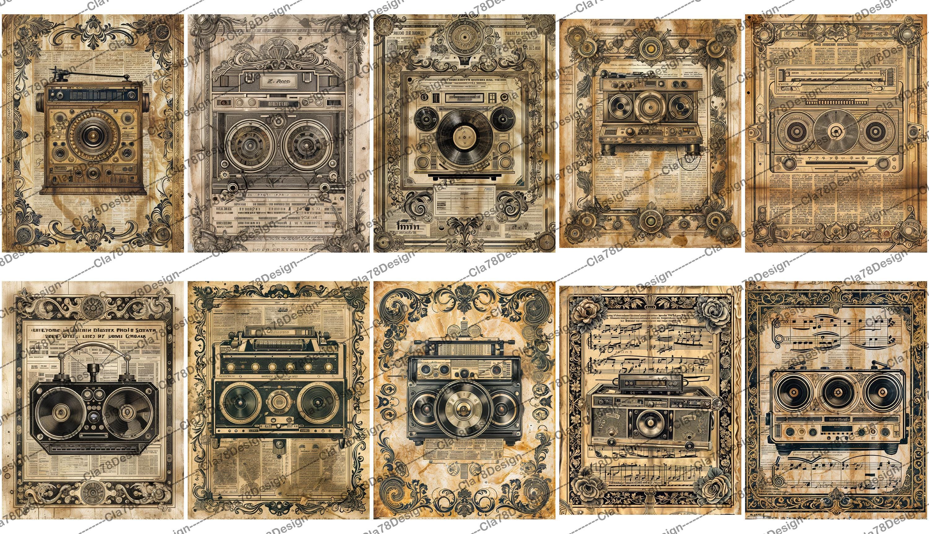 Vintage Radio Catalogue Pages, Printable Antique Junk Journal Paper ...