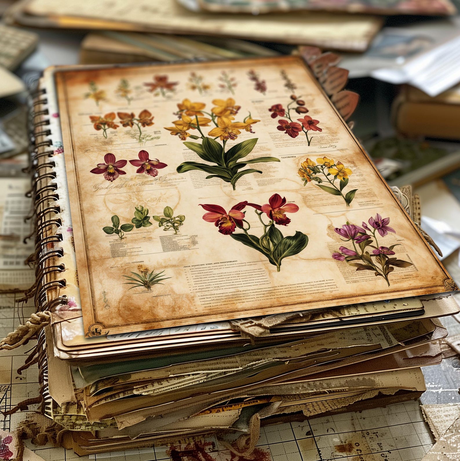 Victorian Naturalistic Charts Junk Journal Printable Pages, Scrapbook ...