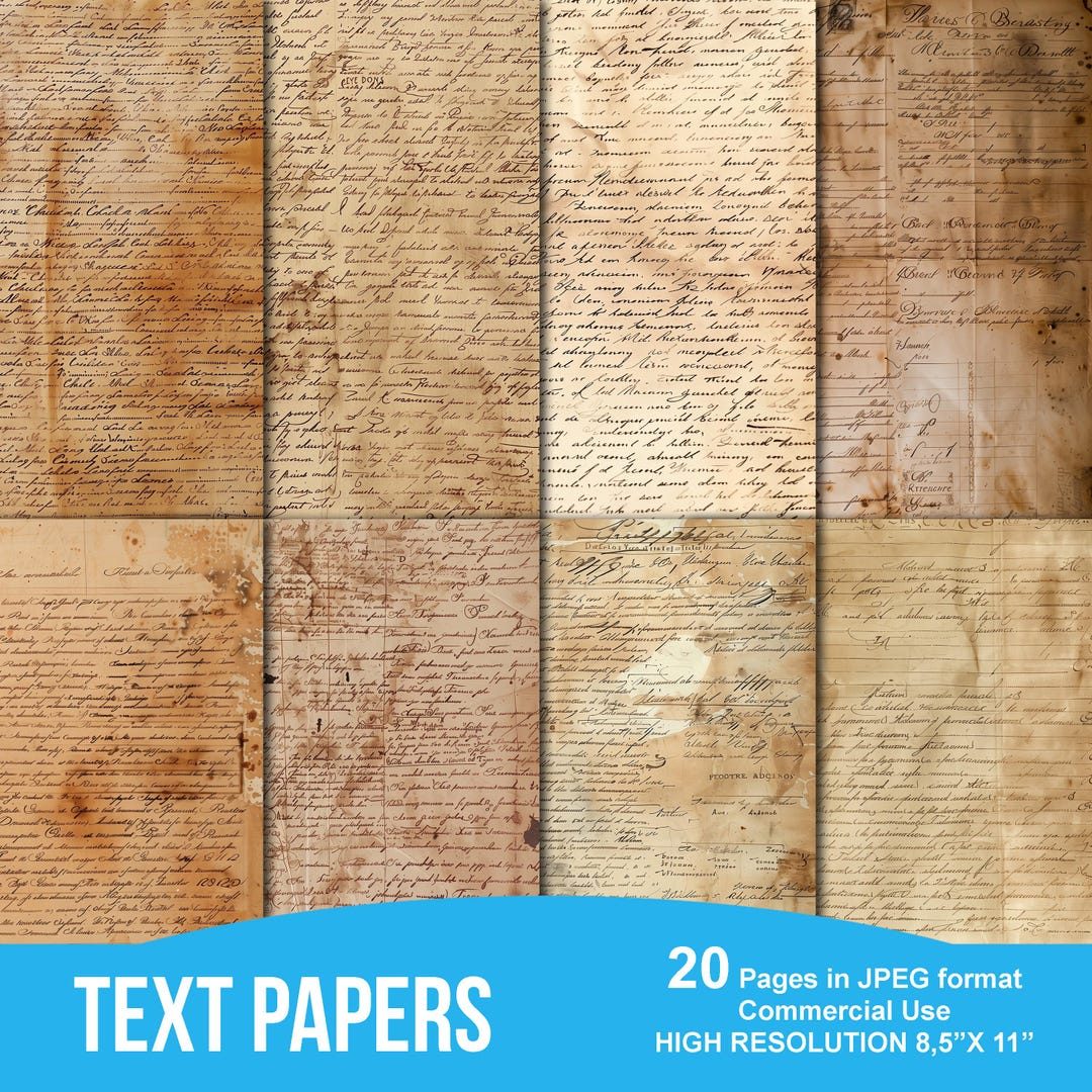 Text Junk Journal Printable Pages, Junk Journal Kit, Scrapbook ...