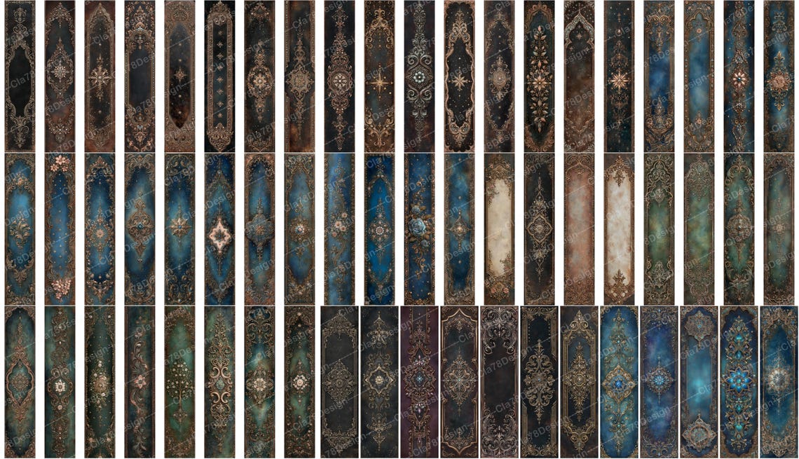 Fantasy Spines for Junk Journal, Book and Mini Book, Spine, Cover ...