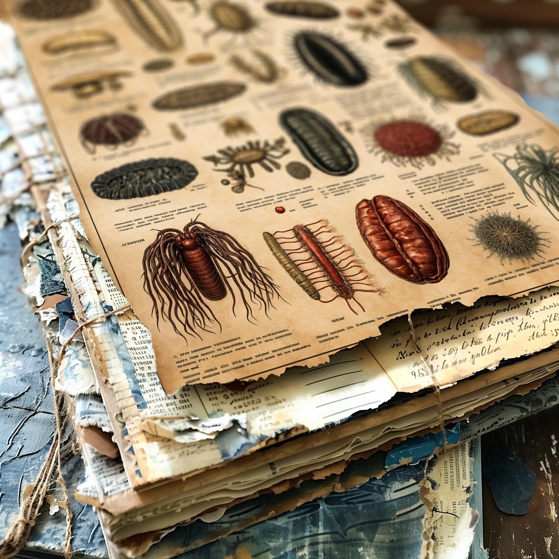 Victorian Naturalistic Charts Junk Journal Printable Pages, Scrapbook ...