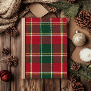 Digitaal papier met tartanruit, geruite kerstpatronen, rood groen goud ...