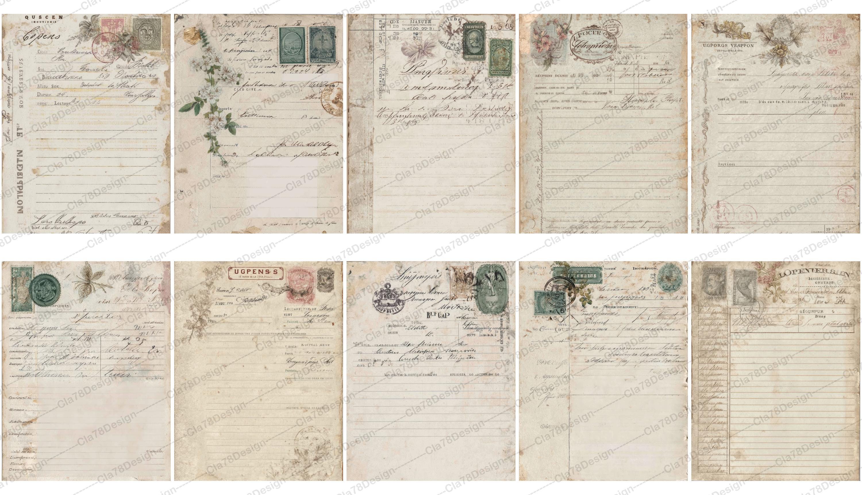 Vintage Document Pages for Scrapbooking – Antique Letters, Invoices ...