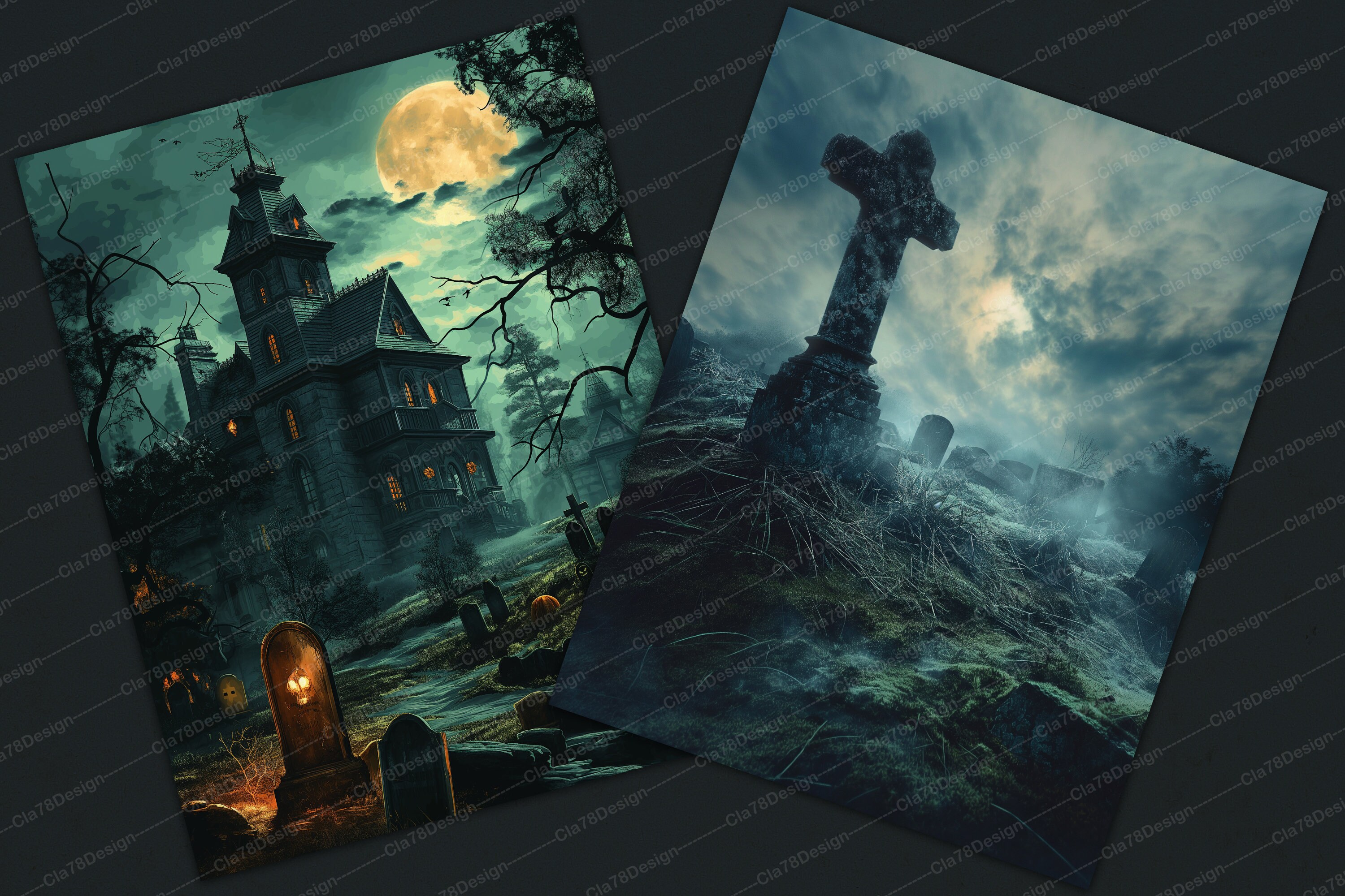 Creepy Graveyard Junk Journal Pages, Digital Scrapbook Paper Kit ...