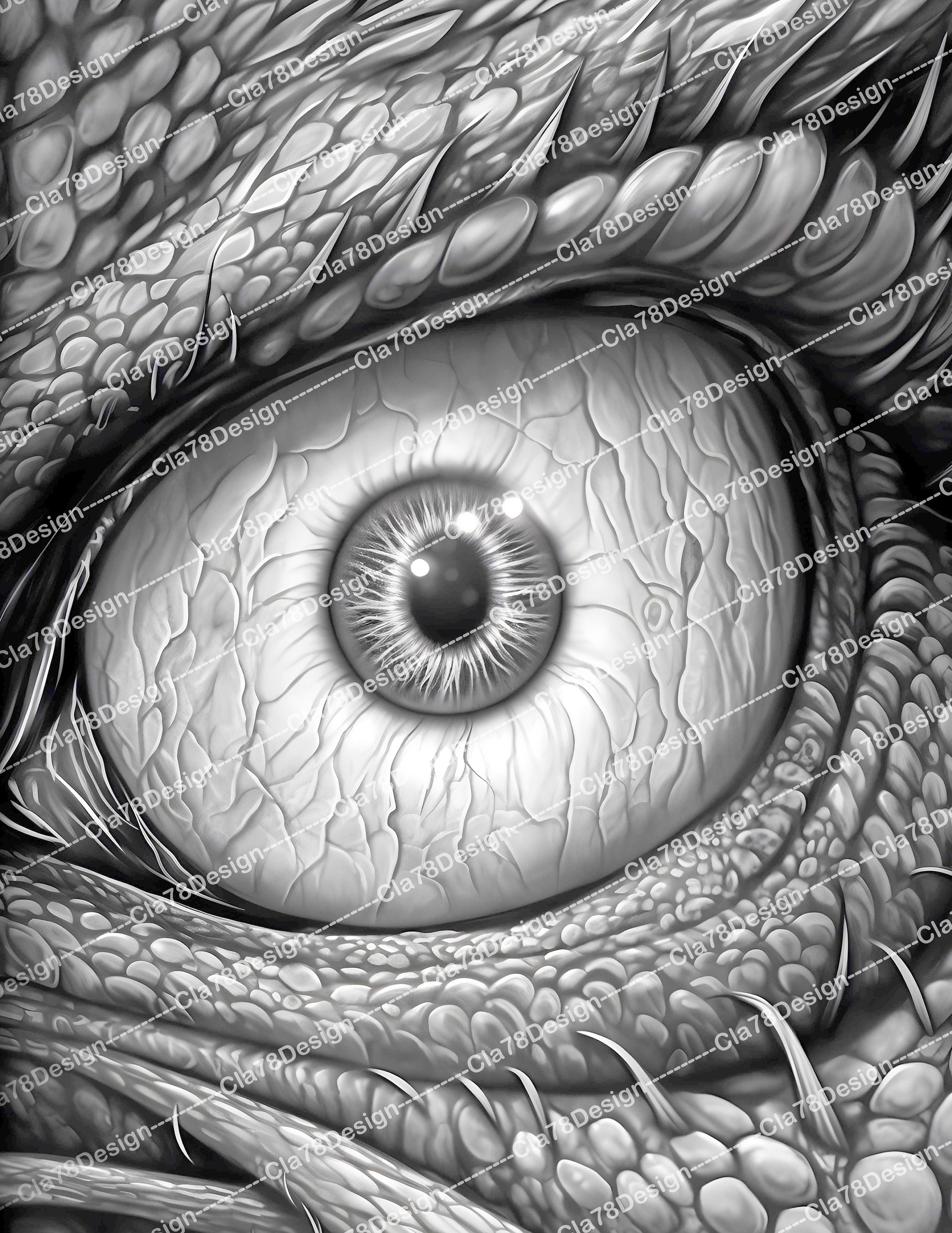 20 Beautiful Dragon Eye Coloring Pages Cover Printable - Etsy