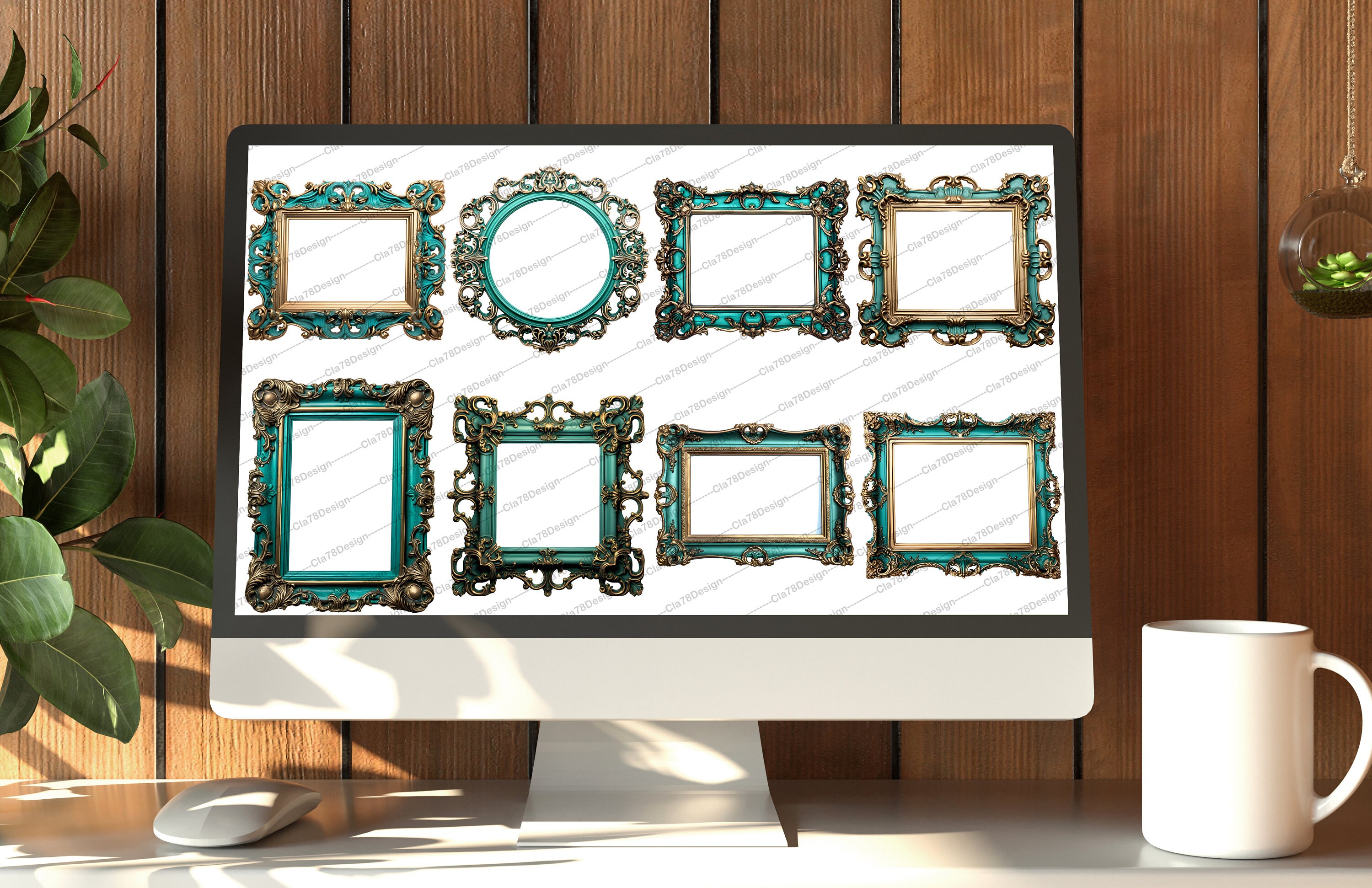 Turquoise Frames Clipart - Rococo and Baroque Vintage Clip Art Graphics ...