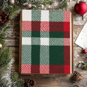 Digitaal papier met tartanruit, geruite kerstpatronen, rood groen goud ...