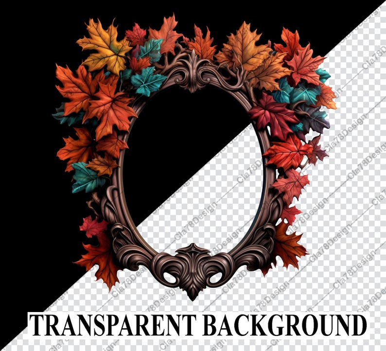 25 Autumn Leaves Frames Clipart, Frame Borders Clipart, Printable ...