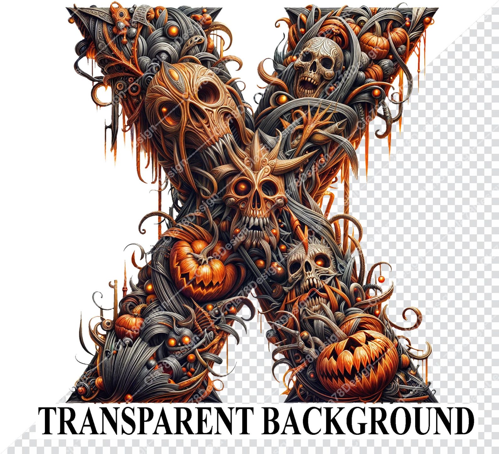 Halloween Letters, Halloween Clipart, Halloween Font, Spooky Season ...