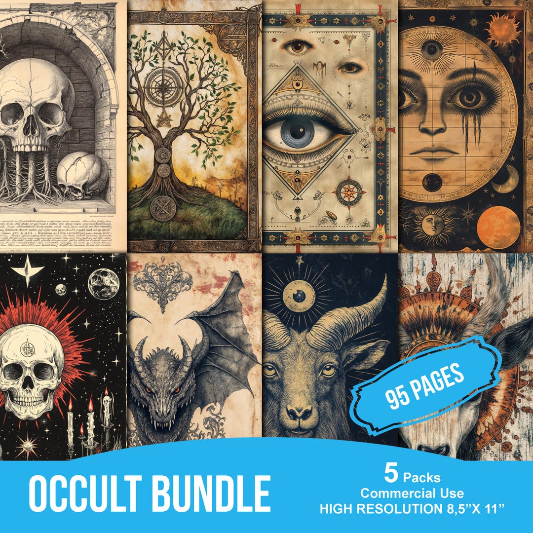 Vintage Mystic Occult Bundle Junk Journal Printable Pages, Scrapbook ...