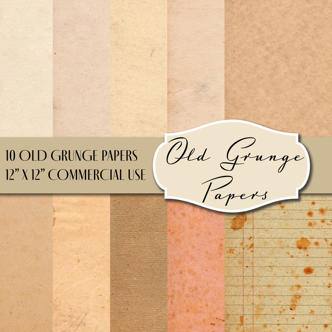 10 Old Grunge Papers Textures, 12X12 Inches, Instant Download for ...