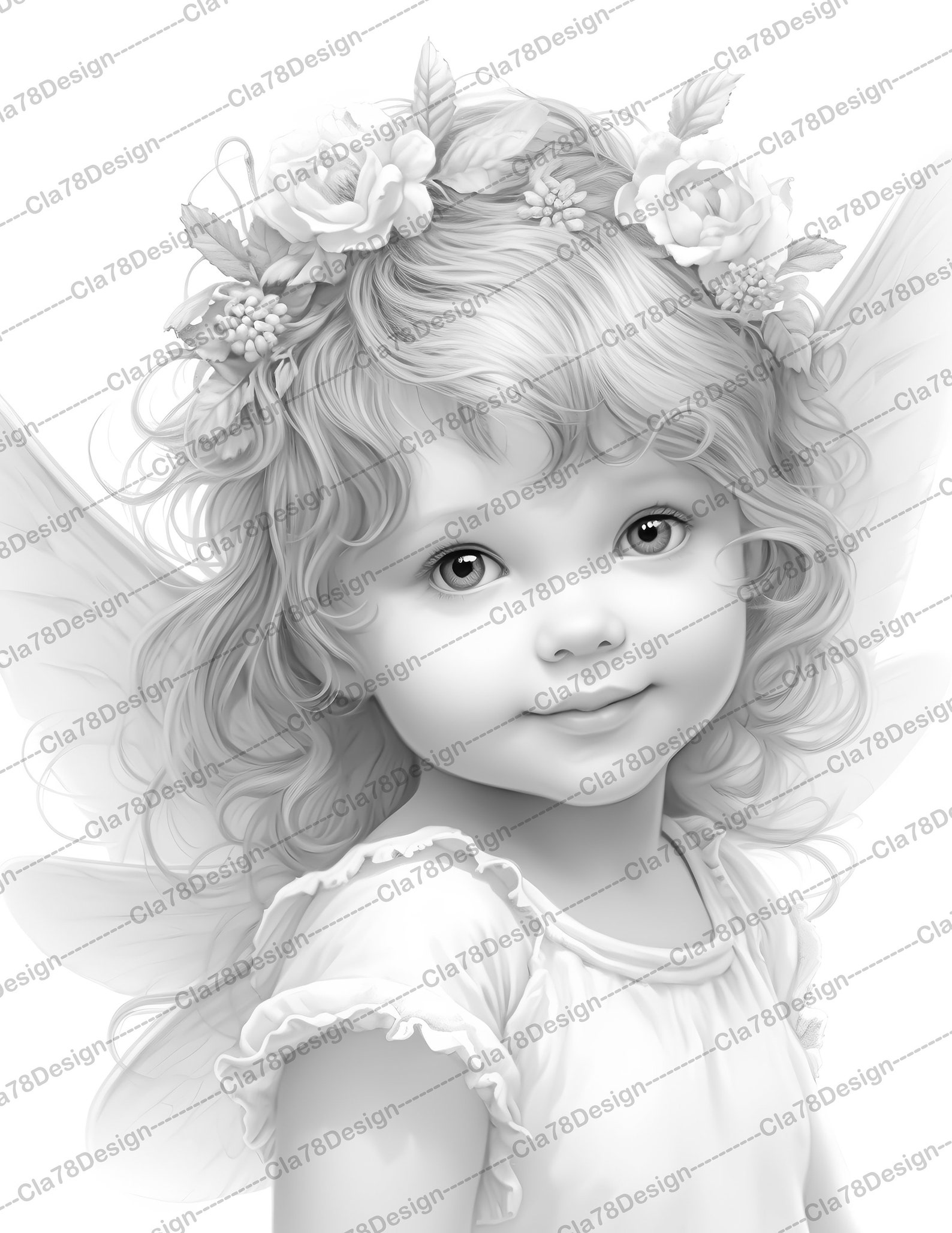 20 Baby Fairies Coloring Pages Cover, Printable Adult Coloring Book ...