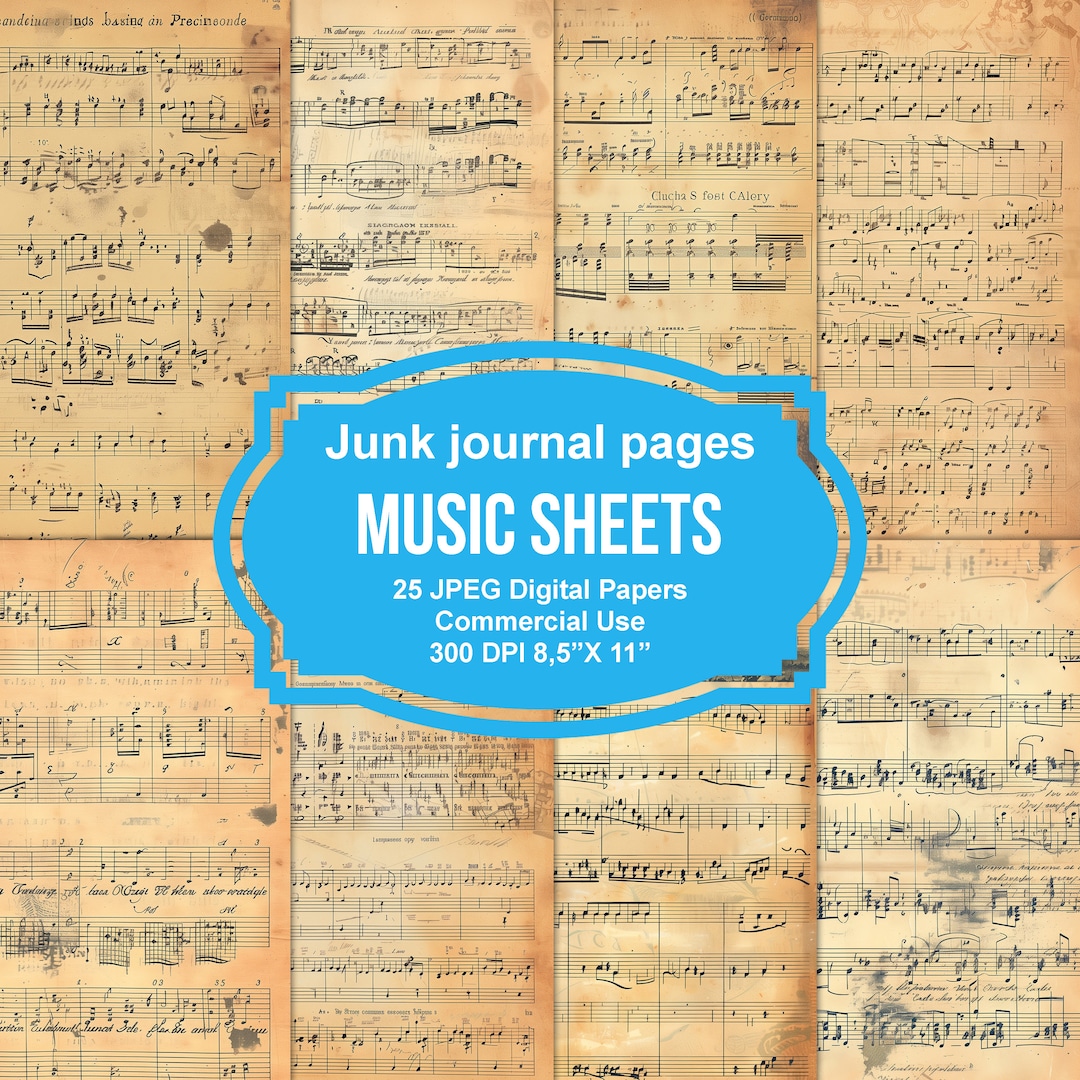 Vintage Sheet Junk Journal Printable Pages, Junk Journal Kit, Scrapbook ...