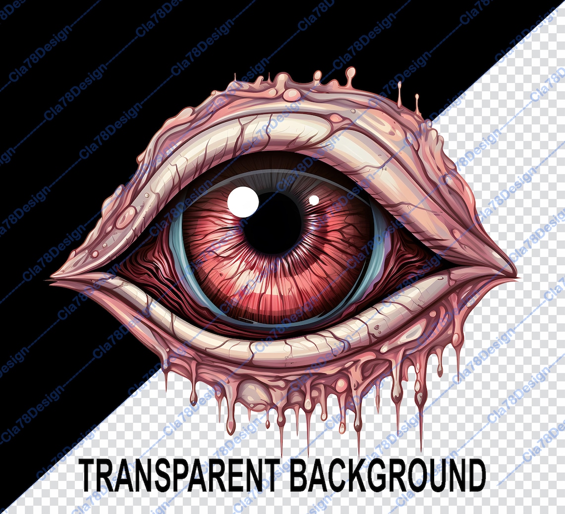 20 Horror Eyes Clipart 8" X 8" - Transparent Background Digital ...
