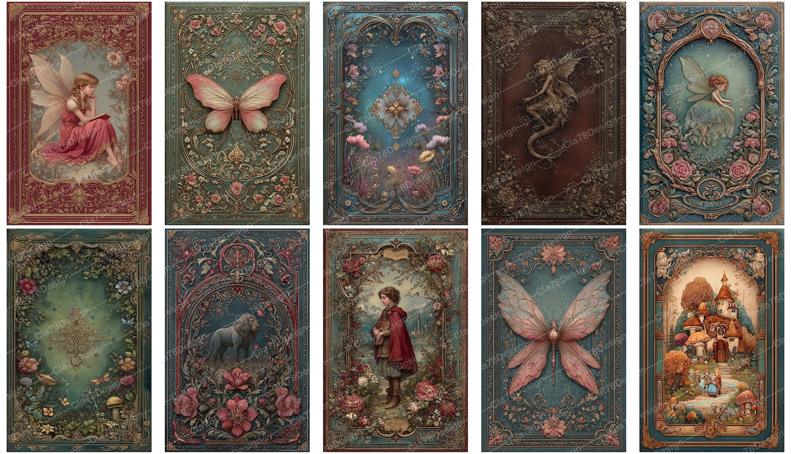 Fantasy Book Covers Junk Journal, Topper, Cover, Decorative, Neutral ...