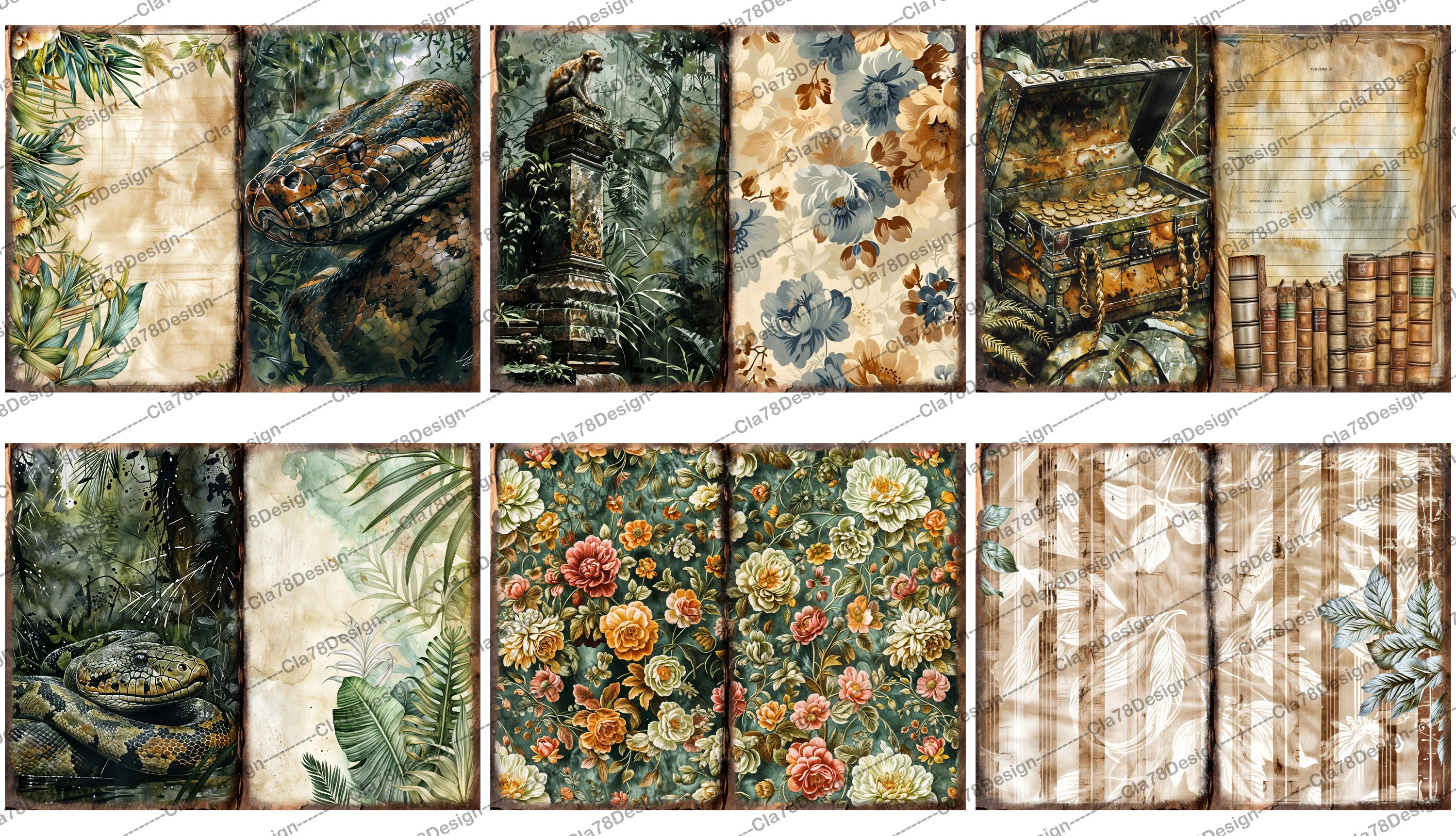 Jungle Explorers Journal Printable Kit Archeology Ephemera Vintage ...