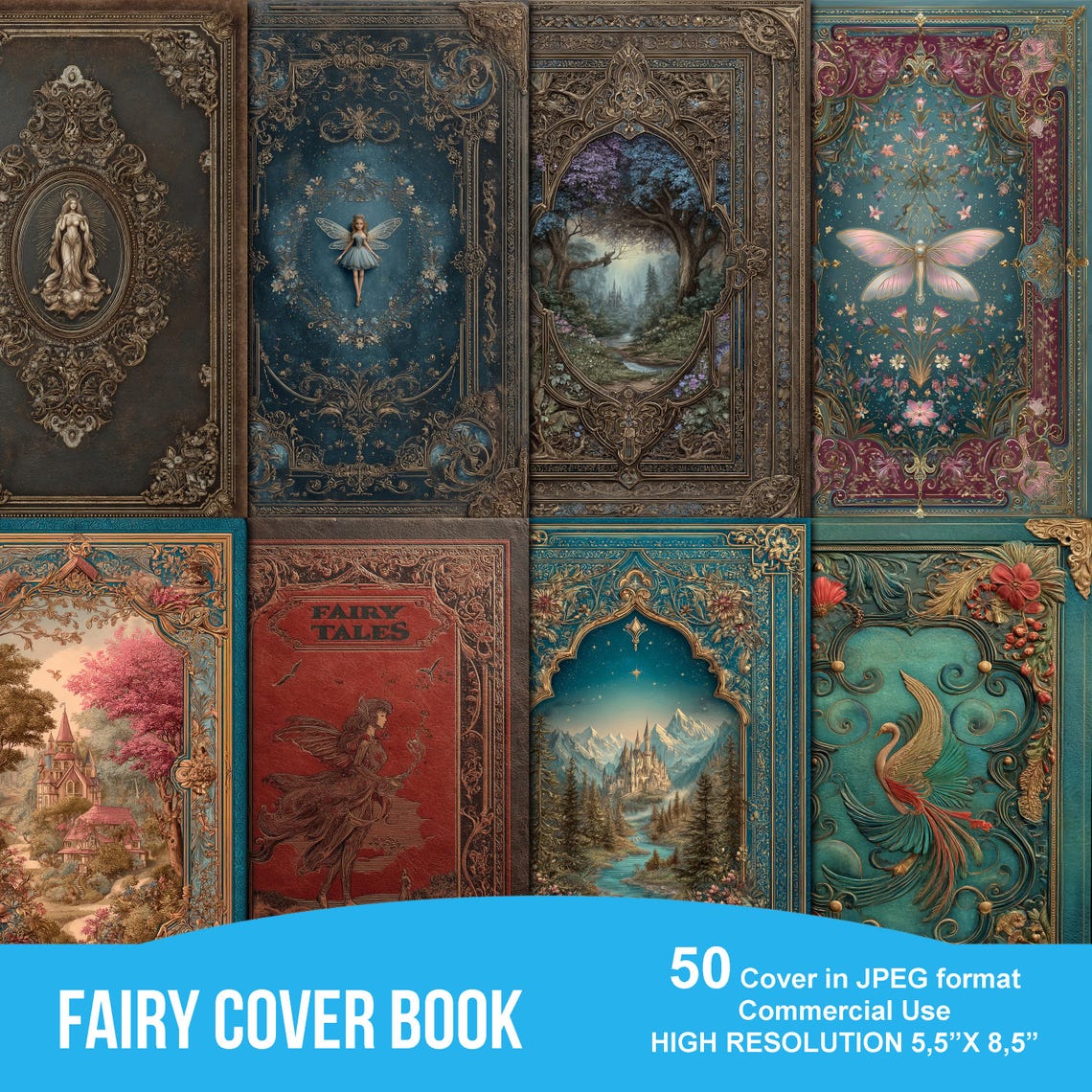 Fantasy Book Covers Junk Journal, Topper, Cover, Decorative, Neutral ...