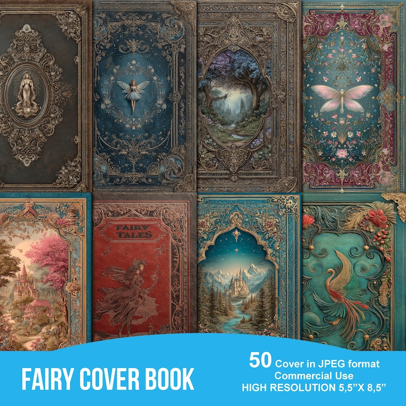 Fantasy Book Covers Junk Journal, Topper, Cover, Decorative, Neutral ...