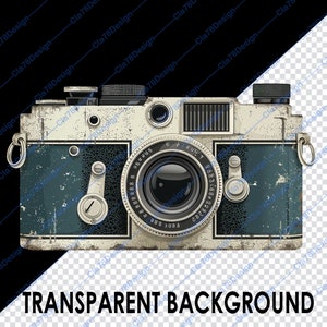 25 Vintage Camera Clipart 6" X 6" - Transparent Background Digital ...