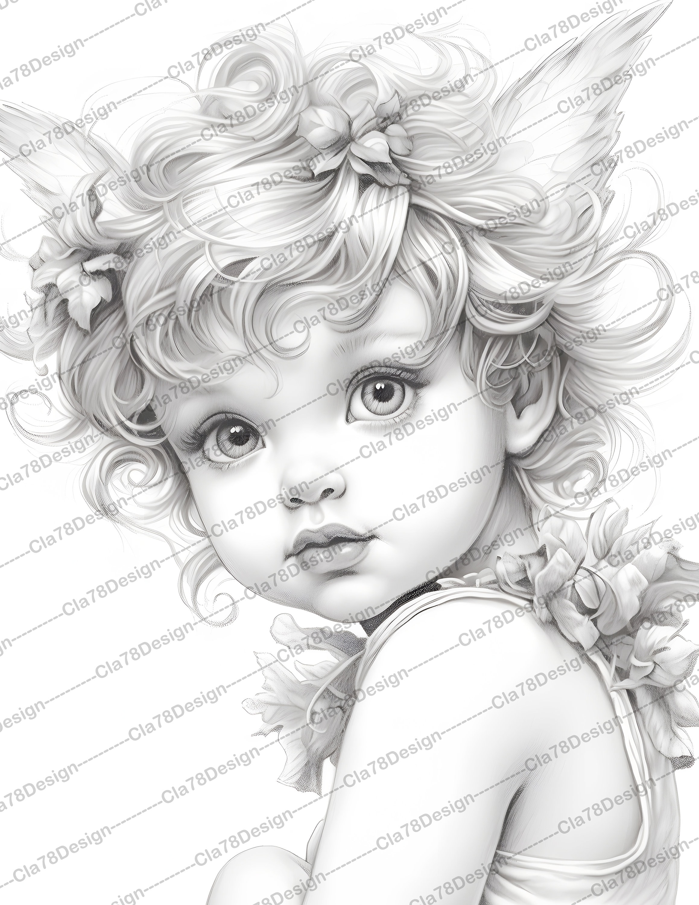 20 Cute Baby Fairies Coloring Pages Cover, Printable Adult Coloring ...