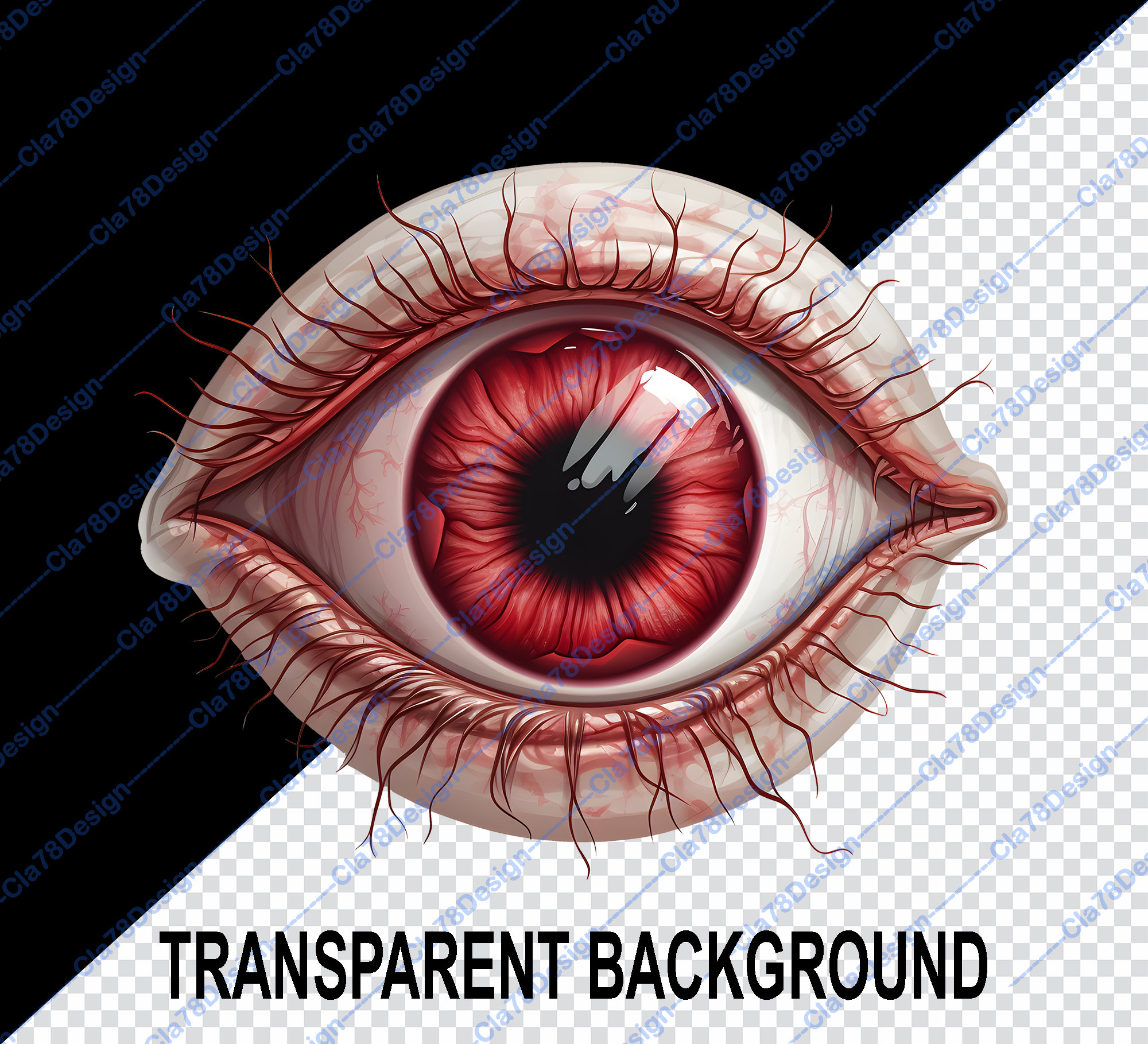 20 Horror Eyes Clipart 8 X 8 Transparent Background Digital Download ...