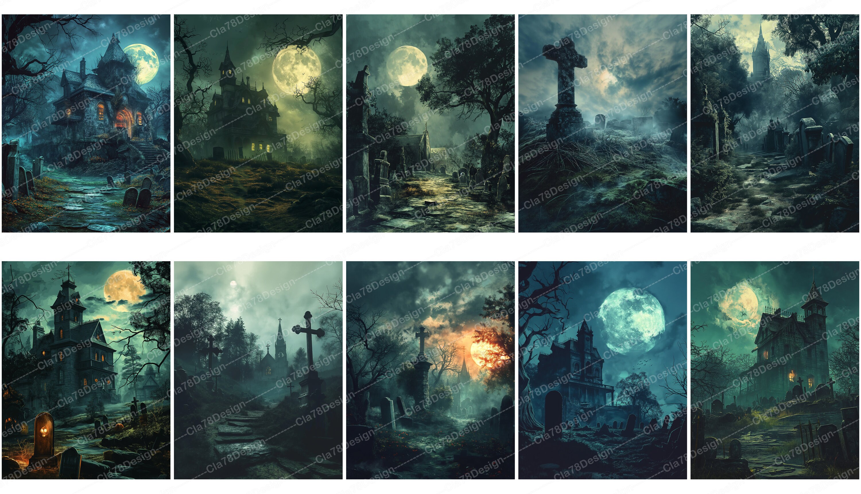 Creepy Graveyard Junk Journal Pages, Digital Scrapbook Paper Kit ...